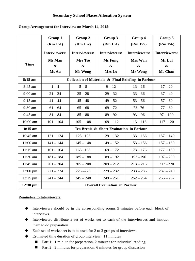Group Arrangement for Interview | PDF