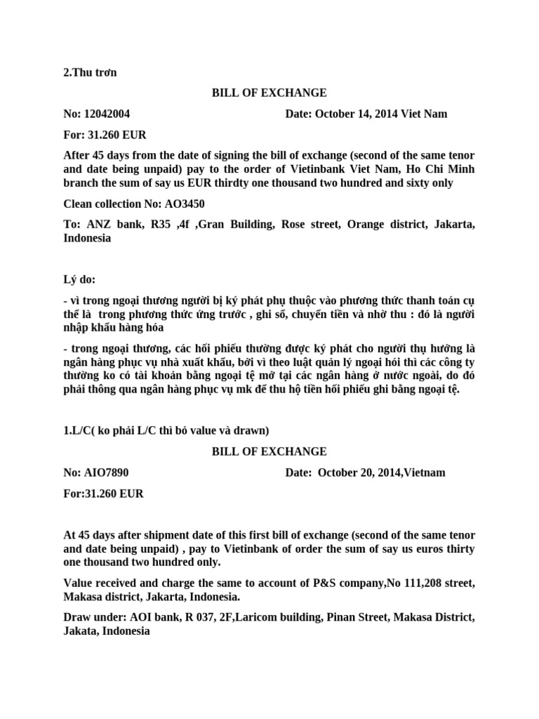 Bill of Exchange | PDF