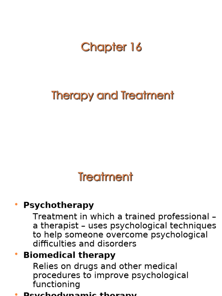 CHP 16 Treatment and Therapy | PDF | Psychotherapy | Major Depressive ...