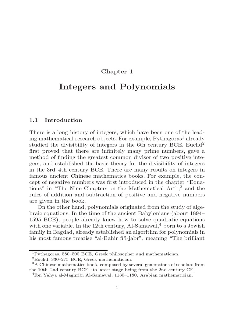2024 Integers and Polynomials | PDF | Numbers | Polynomial
