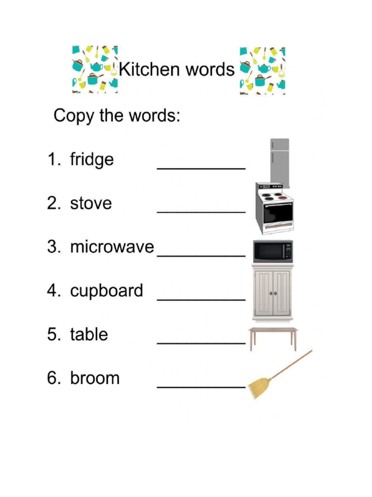Kitchen Vocabulary | PDF
