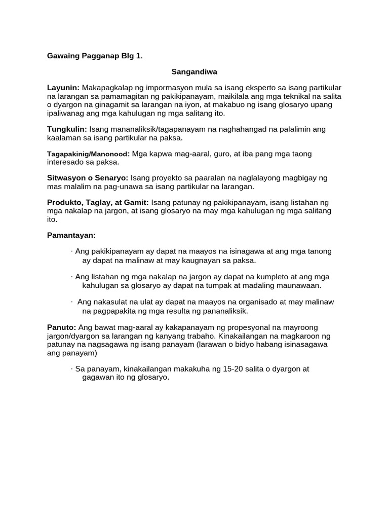 Gawaing Pagganap - Egbalic | PDF