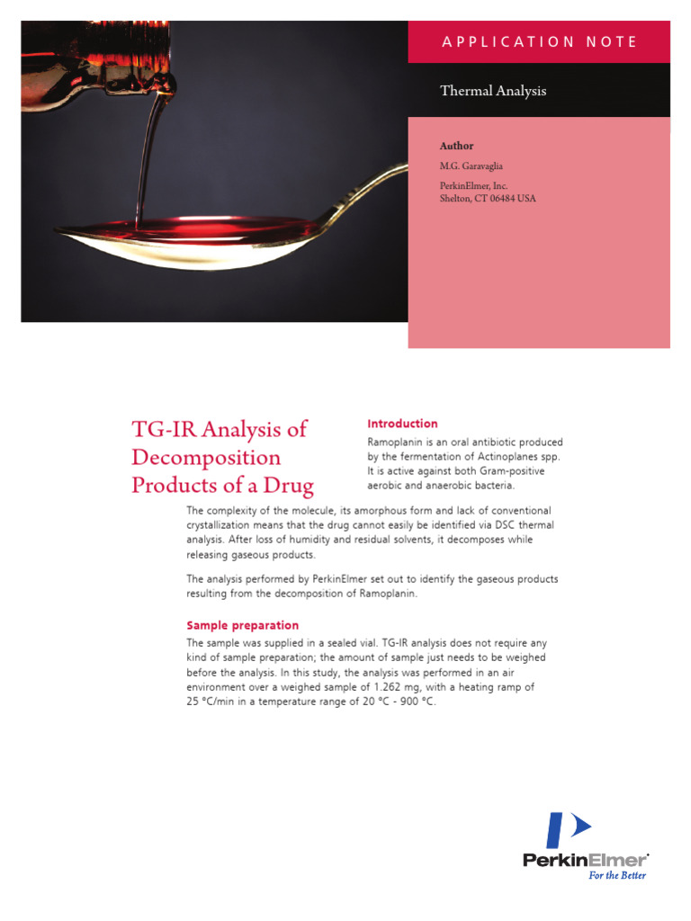 TG-IR Analysis of Decomposition Products of A Drug Application Note | PDF | Carbon Dioxide ...