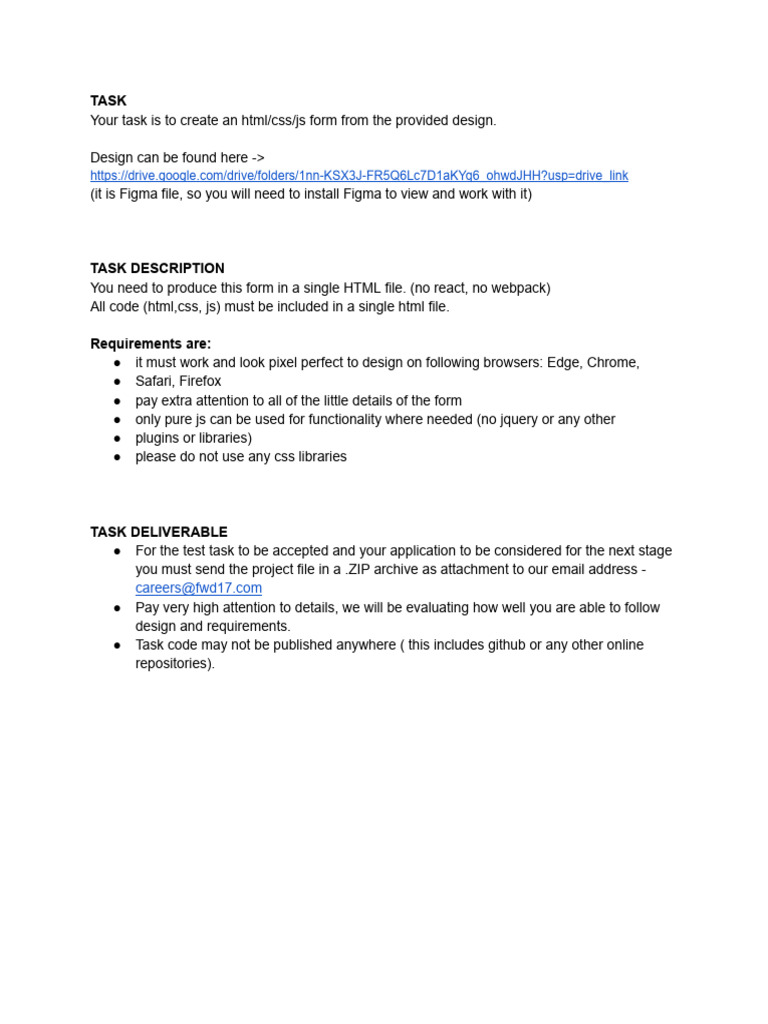 Screening task - Junior Frontend Developer | PDF Screening task - Junior Frontend Developer | PDF