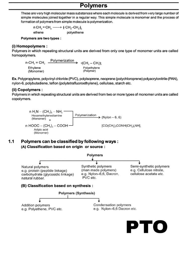 Polymers Notes Uuhh | PDF