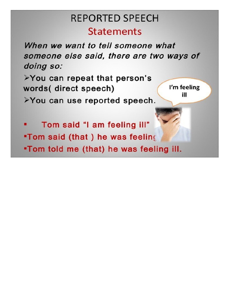 Reported Speech - Esquema - 2 Ano | PDF