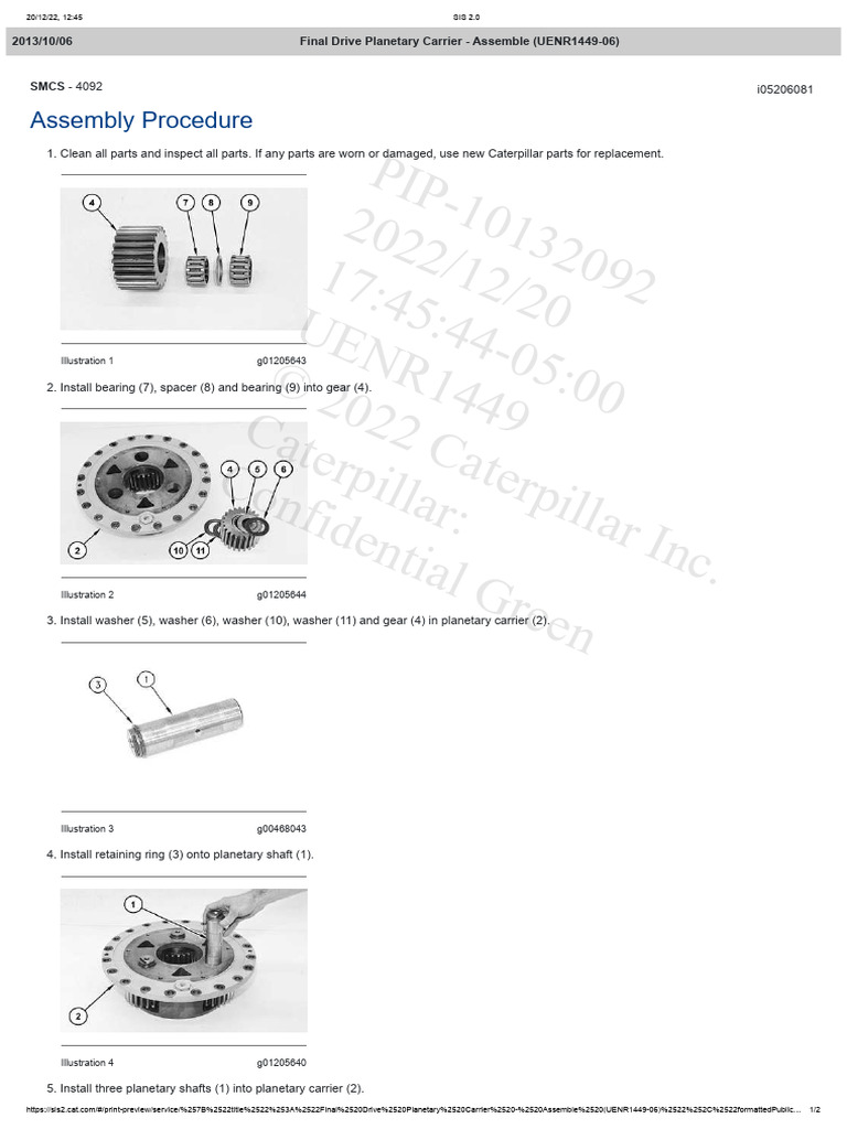 Final Drive Planetary Carrier - Assemble (UENR1449-06) | PDF ...
