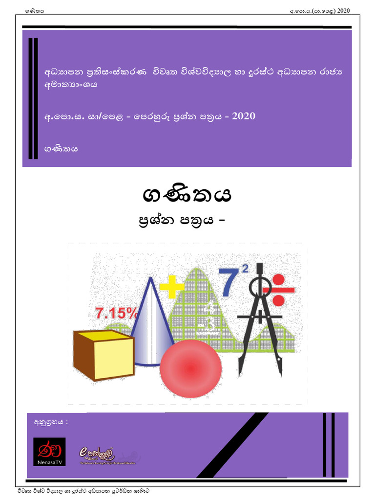 Maths - Rehearsal PP I - 2020 | PDF