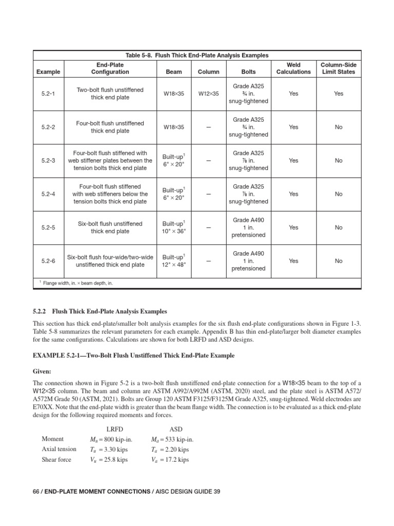 AISC Design Guide 39 - End-Plate Moment Connections 76 | PDF