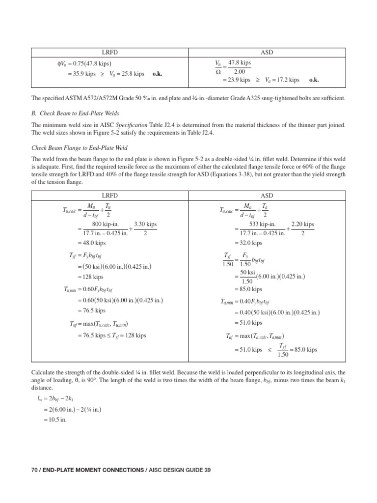 AISC Design Guide 39 - End-Plate Moment Connections 80 | PDF | Building Engineering | Mechanics