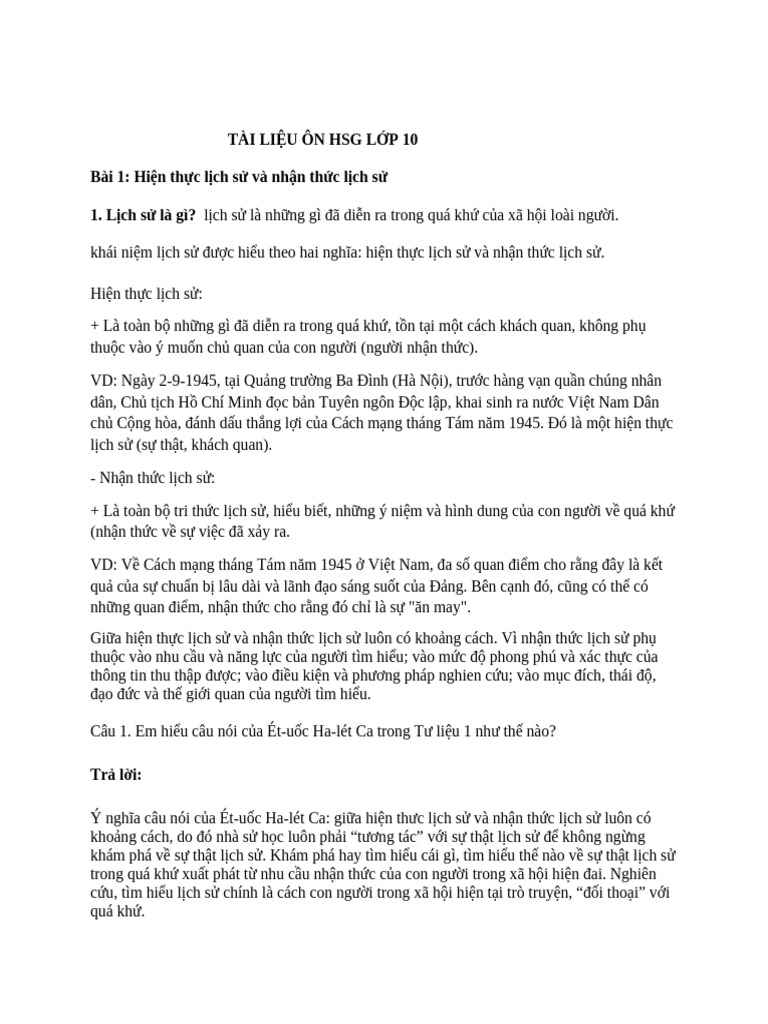 Lí Thuyết Ôn HSG 10 (2) | PDF