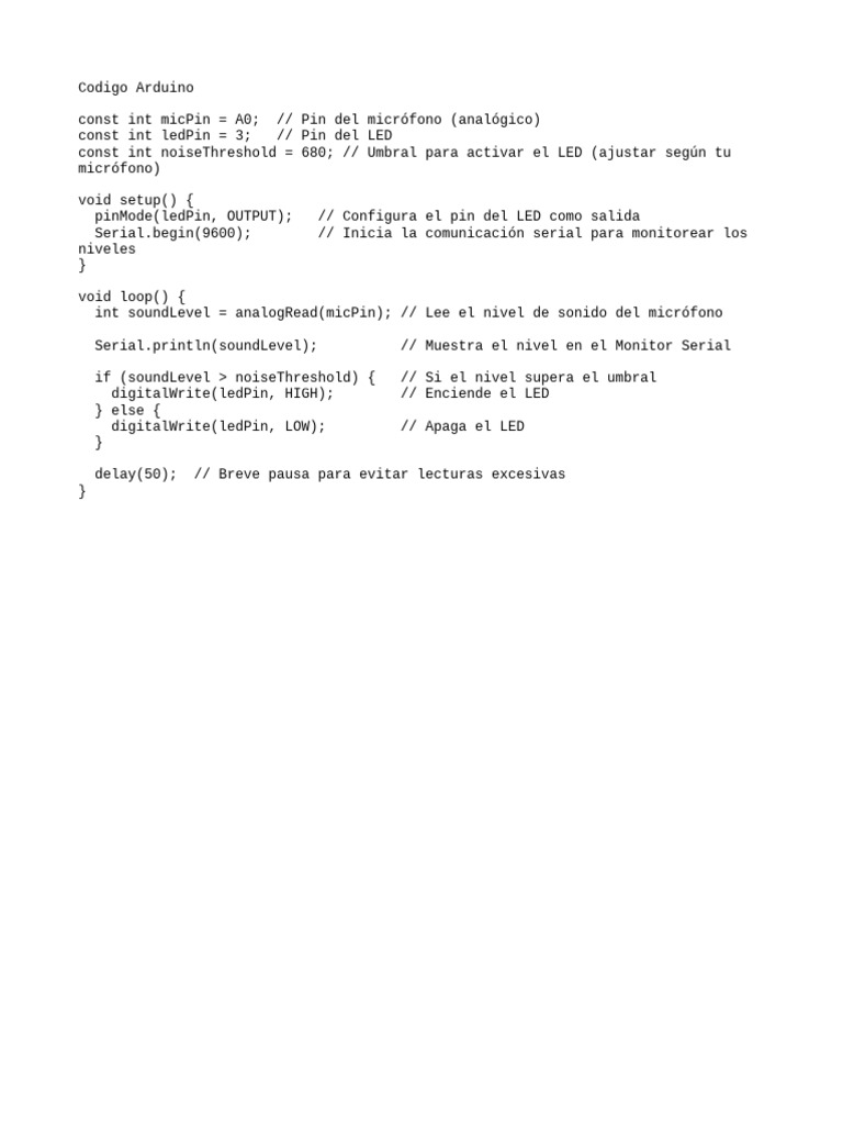 Codigo Arduino | PDF