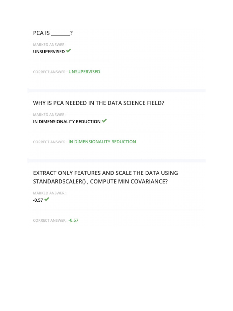 PCA Quiz | PDF