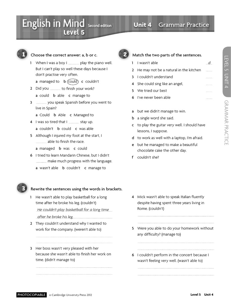 Level 5 Grammar Practice Unit 4 | PDF | Human Communication | Linguistics