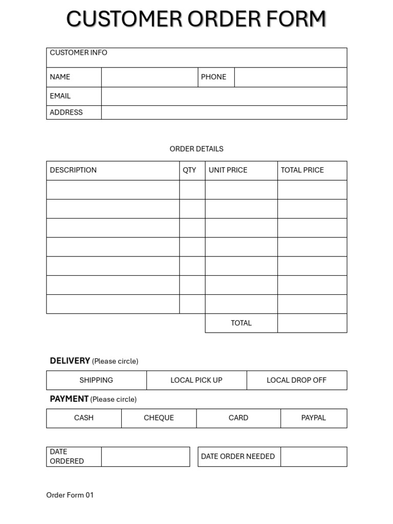 Order Form | PDF