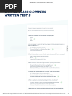 Sample Class C Drivers Written Test 1 | PDF | Traffic | Driving