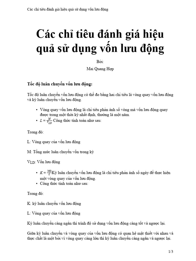 Cac CH Tieu Danh Gia Hiu Qu S DNG V | PDF