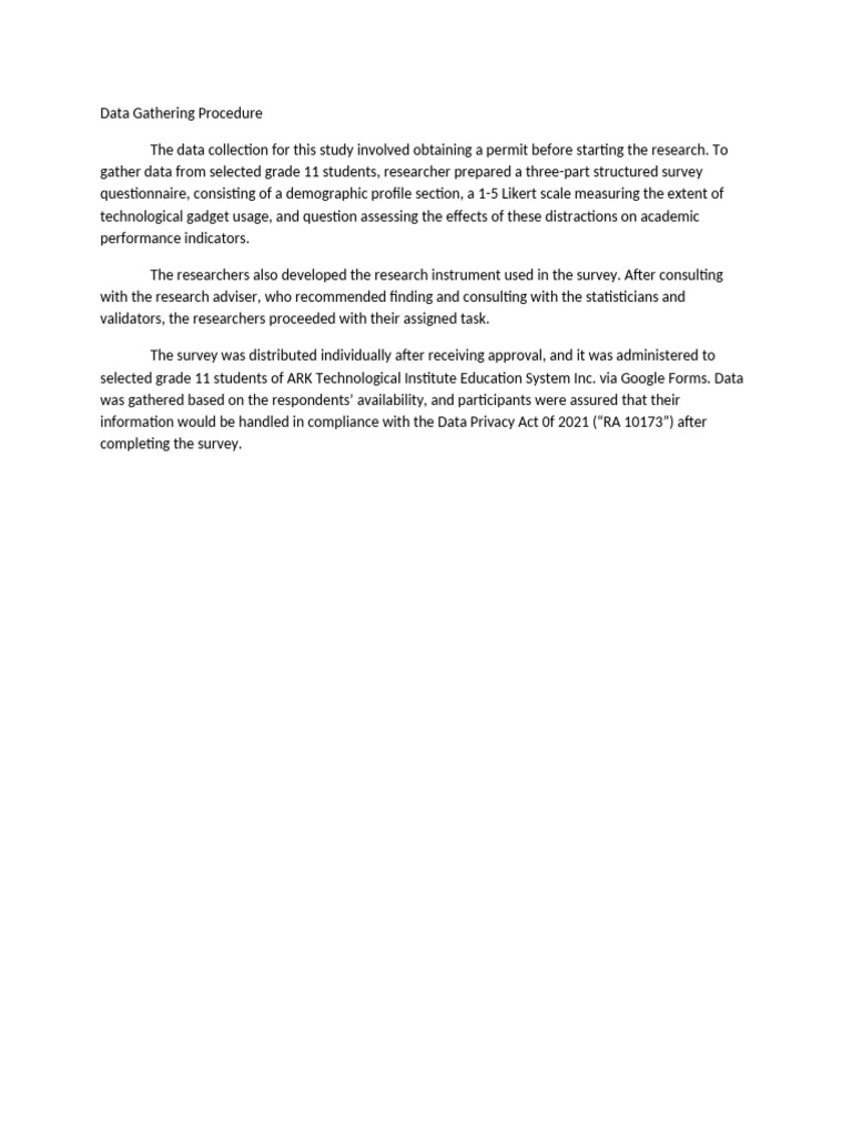 Data Gathering Procedure F Zyruz V.A | PDF