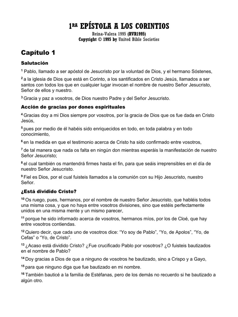 1ra-EPIiSTOLA-A-LOS-CORINTIOS | PDF | Cristo (título) | Jesús