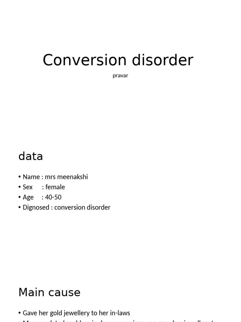 Conversion Disorder | PDF