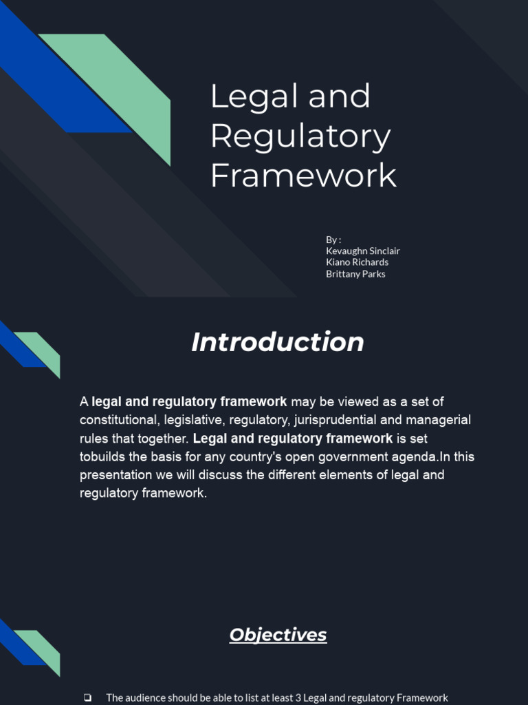 Legal and Regulatory Framework Presentation | PDF | Taxes ...