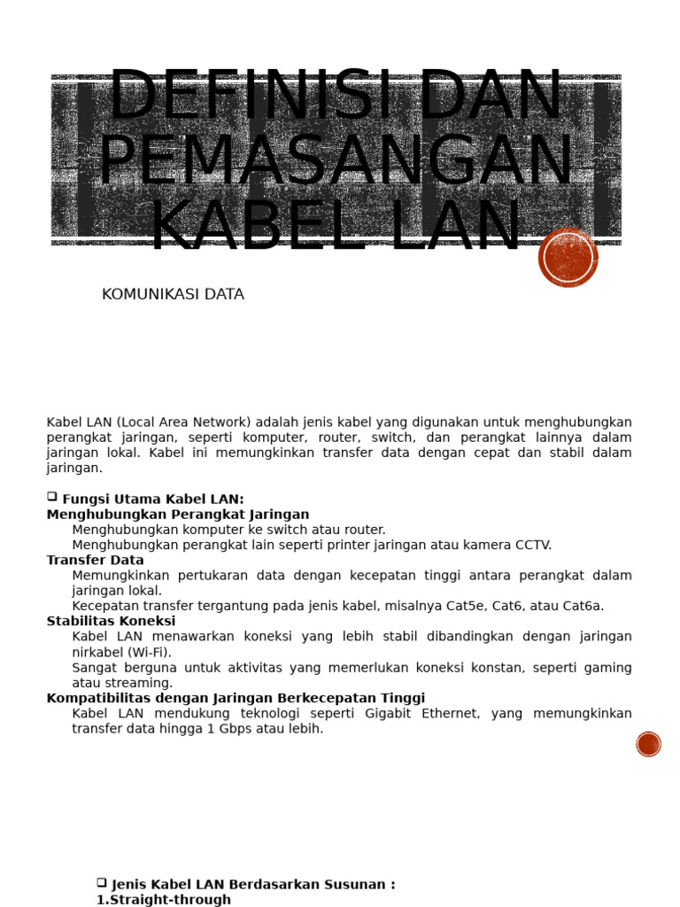 Definisi Dan Pemasangan Kabel LAN | PDF