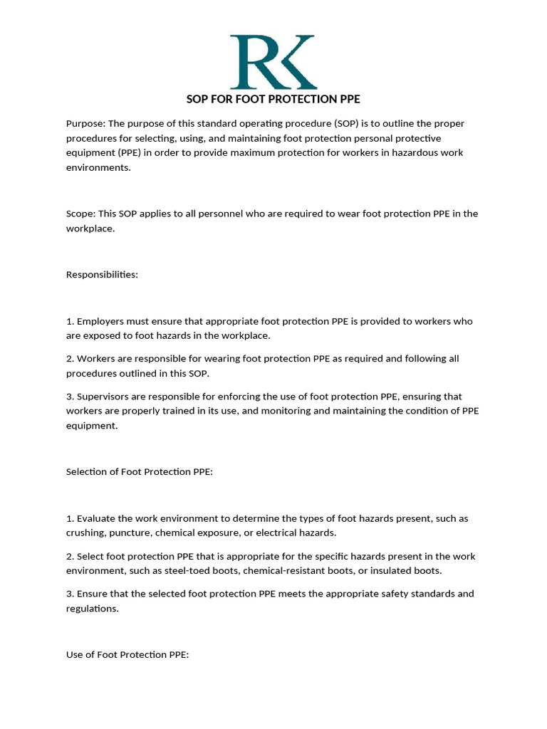 23. FOOT PROTECTION PPE | PDF | Personal Protective Equipment | Labor ...
