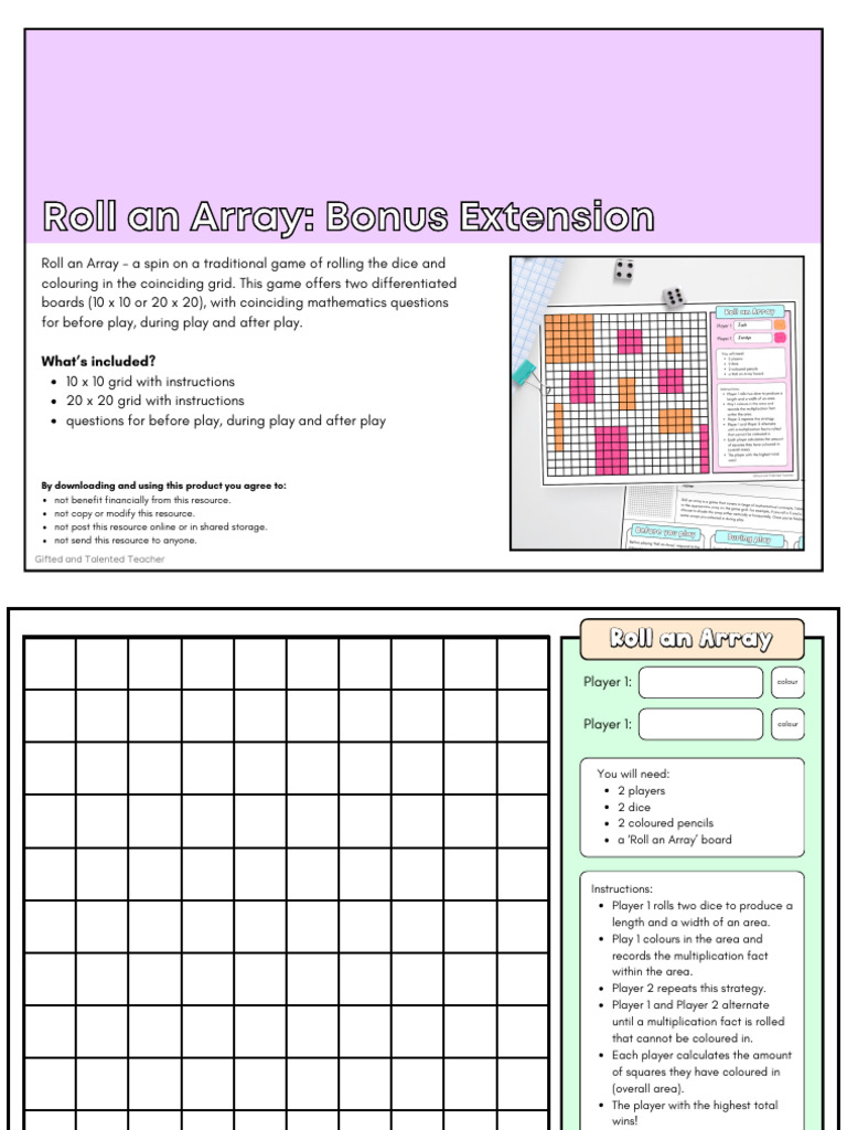 Roll An Array Extension GTT | PDF | Area | Matrix (Mathematics)