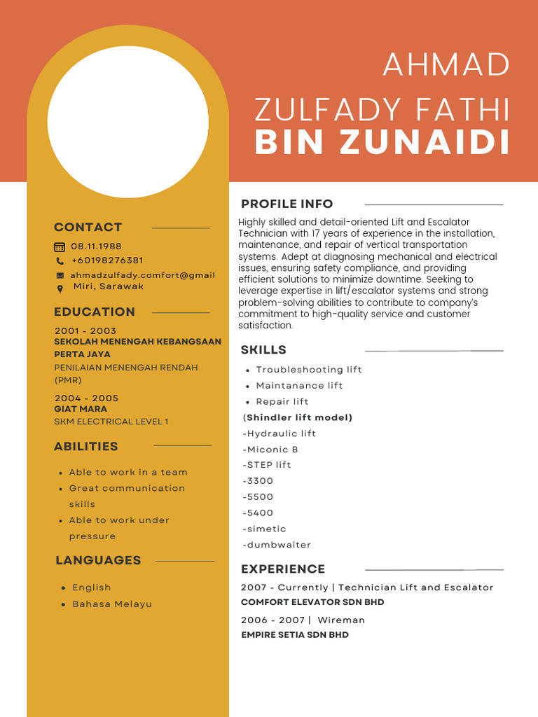 Resume EXAMPLE LIFT INSTALLER | PDF