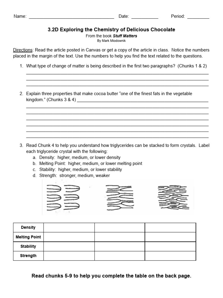 3.2D Exploring The Chemistry of Delicious Chocolate | PDF | Chocolate ...