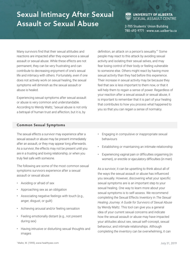 Intimacy After Sexual Assault 2019 | PDF | Intimate Relationships | Human Sexual Activity