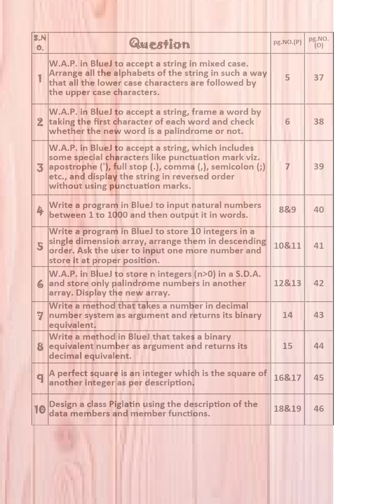 BlueJ String and Array Programs | PDF