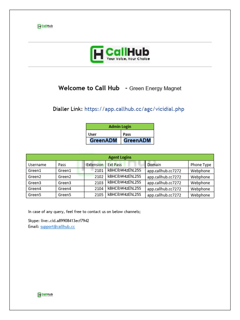 Welcome to Call Hub Green Energy Magnet- | PDF