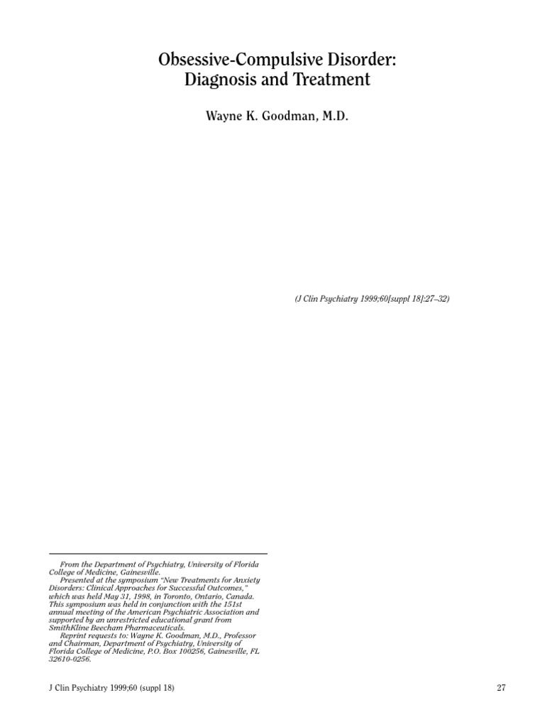 Obsessive Compulsive Disorder Diagnosis Treatment 2 | PDF | Obsessive–Compulsive Disorder ...