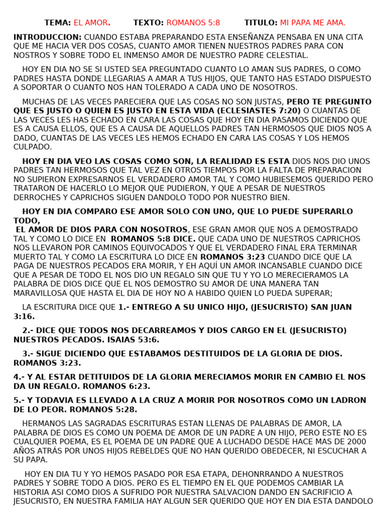 Mi Papa Me Ama 18 Abril 2021 | PDF | Amor | Dios
