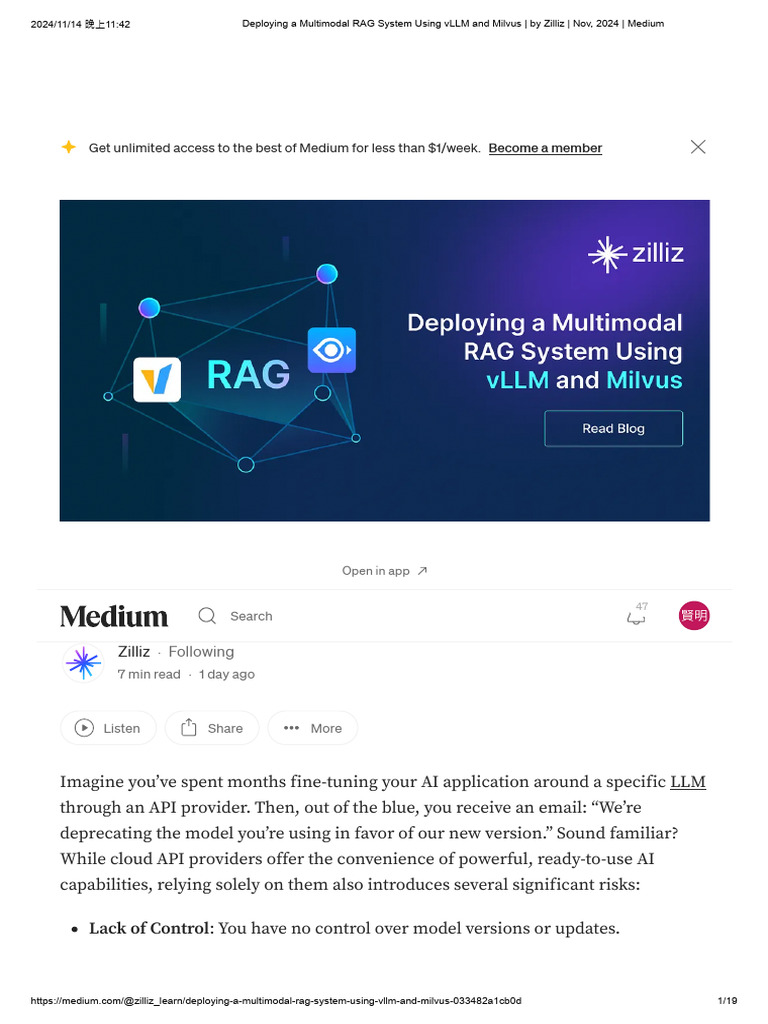 Deploying A Multimodal RAG System Using VLLM and Milvus - by Zilliz - Nov, 2024 - Medium | PDF ...