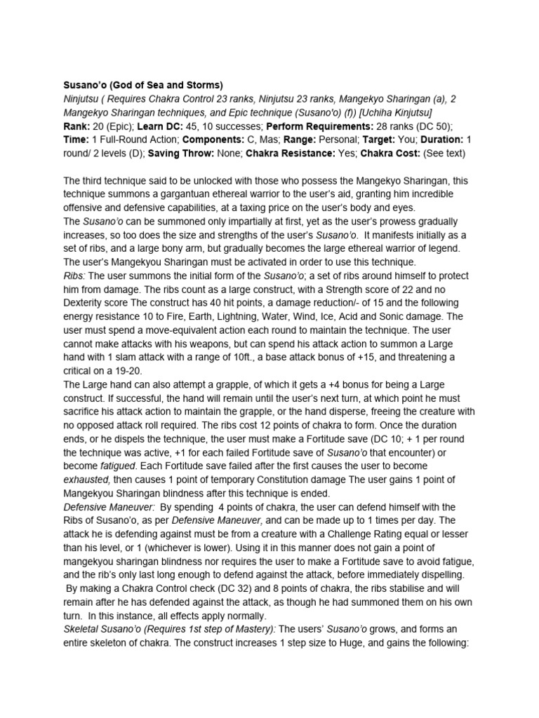 Naruto d20 - Susano'o | PDF