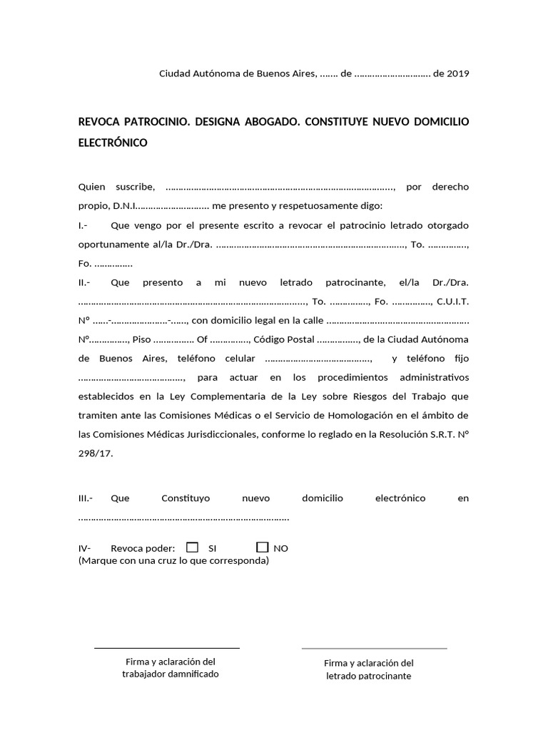 Revoca Designa Constituye Domicilio Electrónico Poder 5 | PDF