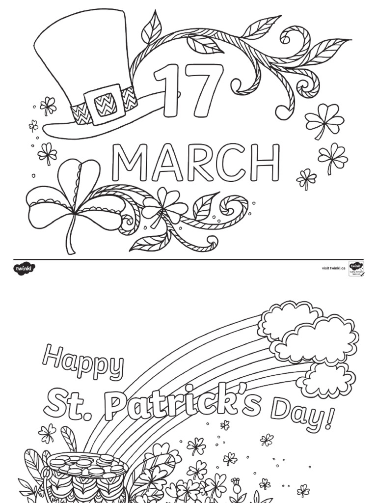 St. Patrick's Day Mindfulness Colouring Pages | PDF