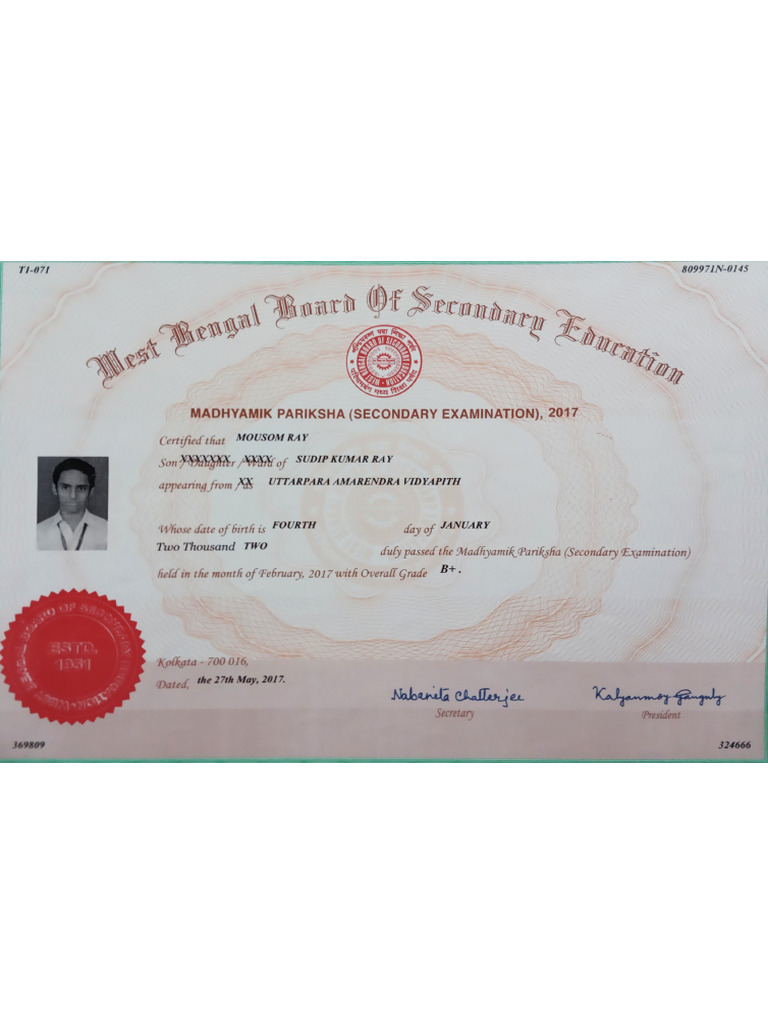Secondary Certificate | PDF