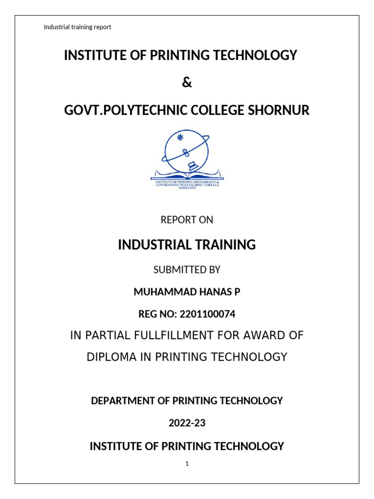 Draft Internship Report 2201100074 | PDF | Publishing | Printing