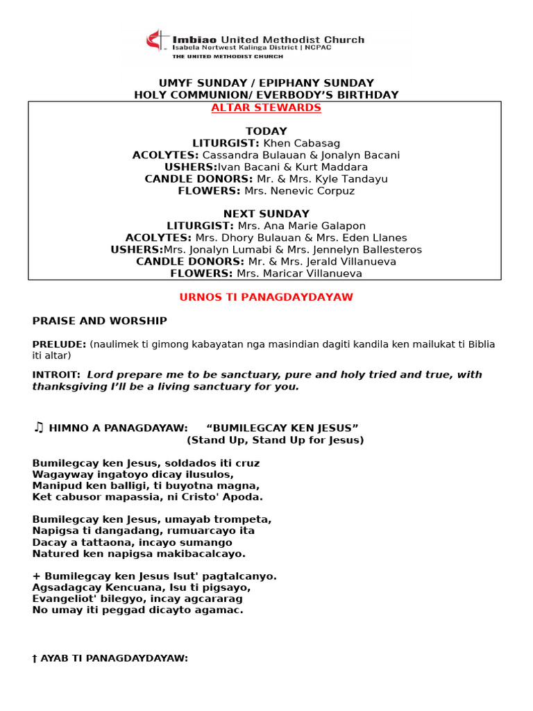 UMYF Sunday | PDF