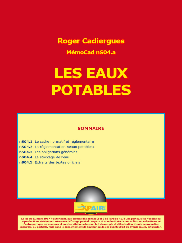 Réglementation des Eaux Potables en France | PDF | Boire de l'eau | Eau
