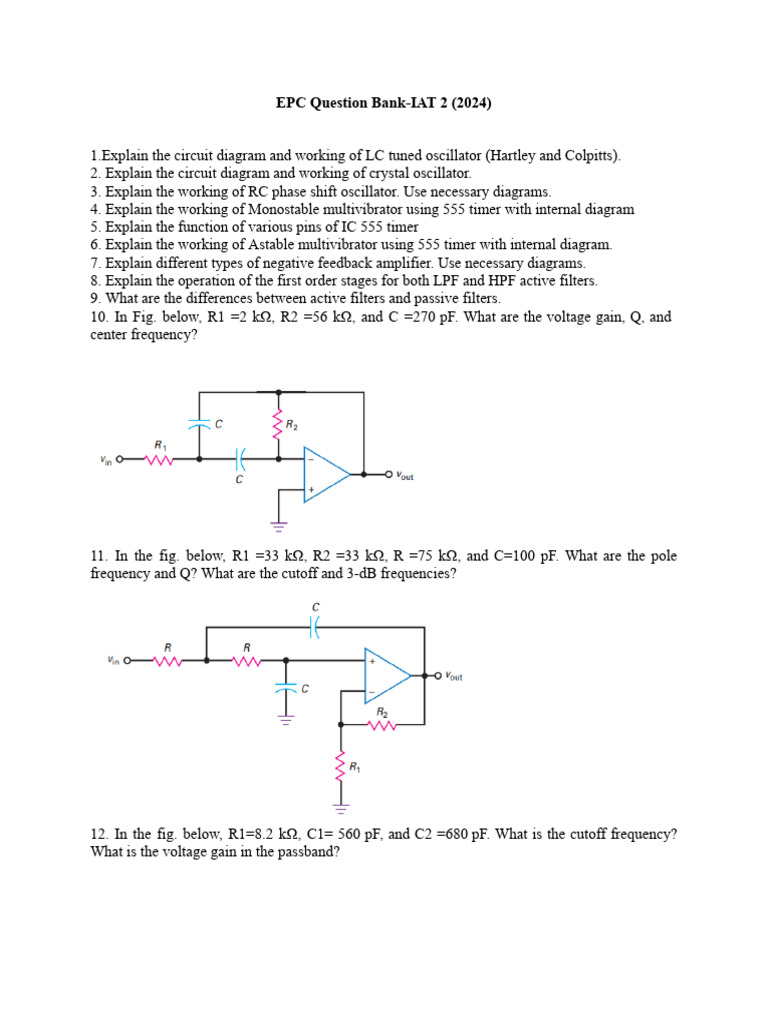 Question Bank IAT 2 - 5.12.24 | PDF