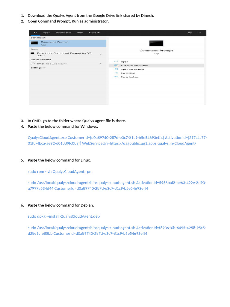 Install Qualys Agent on Windows/Linux | PDF