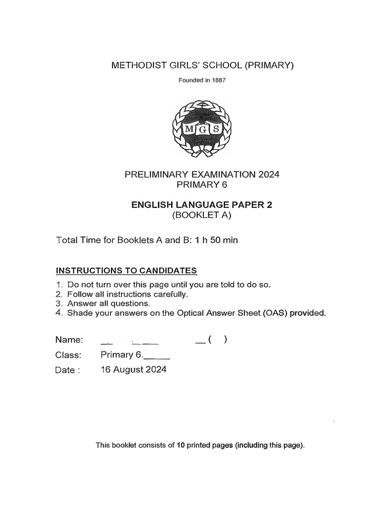 2024 P6 English Prelim Exam MGS | PDF