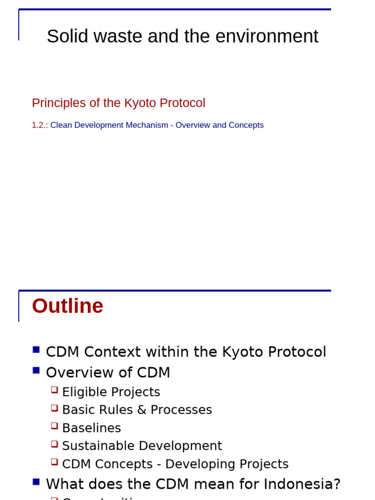 03.0 Clean Development Mechanism (CDM) | PDF | Clean Development ...