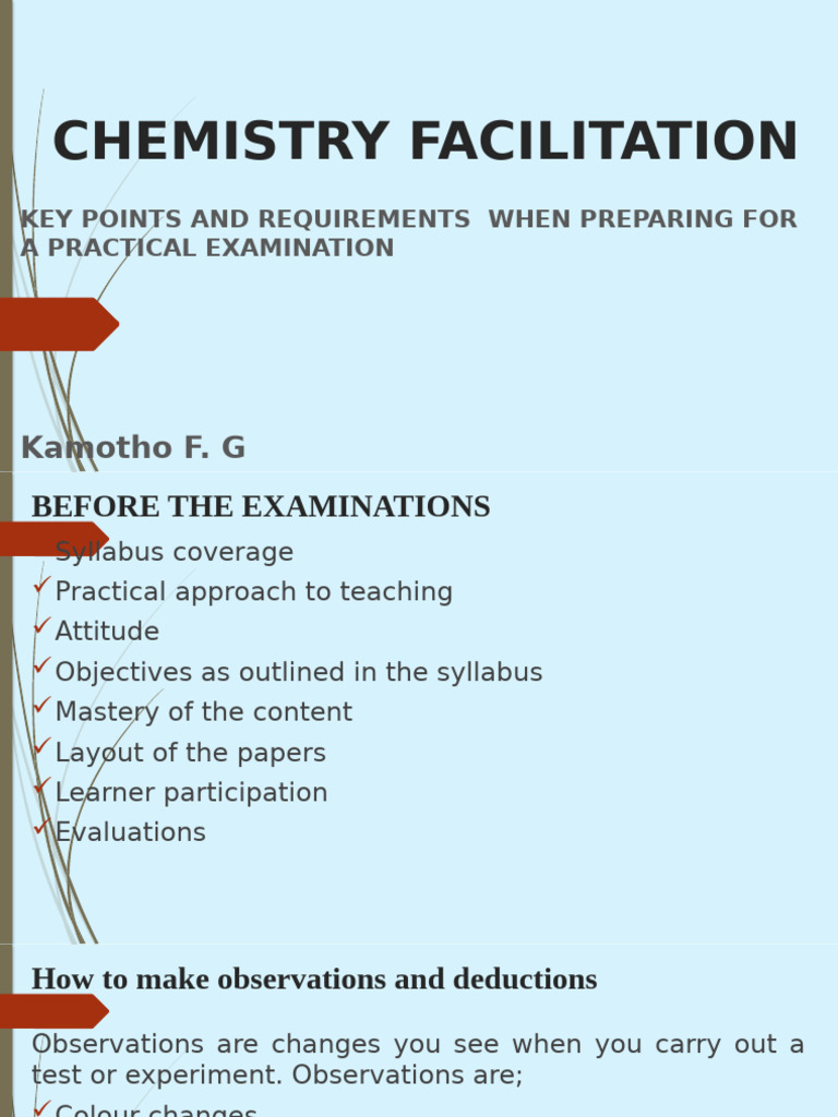 Kcse Chemistry Examination Examiner Talk | PDF | Chemical Equilibrium ...