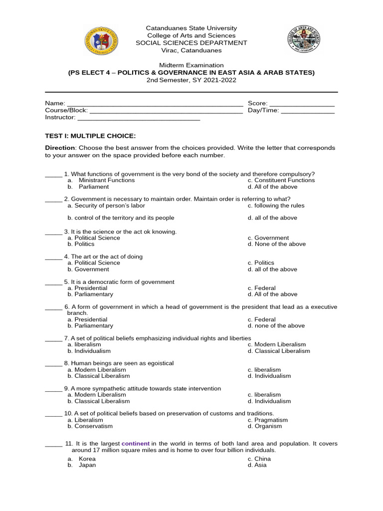 Midterm-PS-ELECT-4 (1) | PDF | Asia | Han Chinese