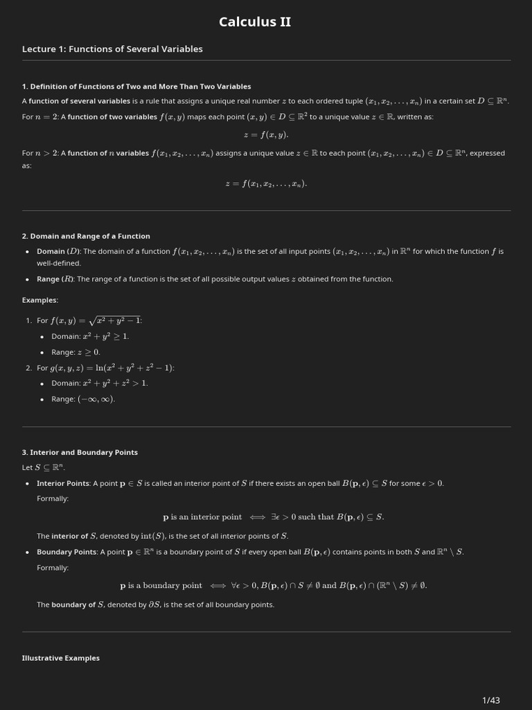 Functions of Several Variables Explained | PDF | Function (Mathematics ...